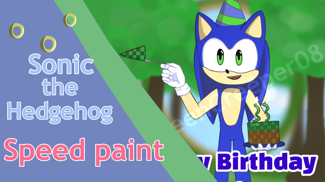 Sonic 33 birthday speed paint - YouTube