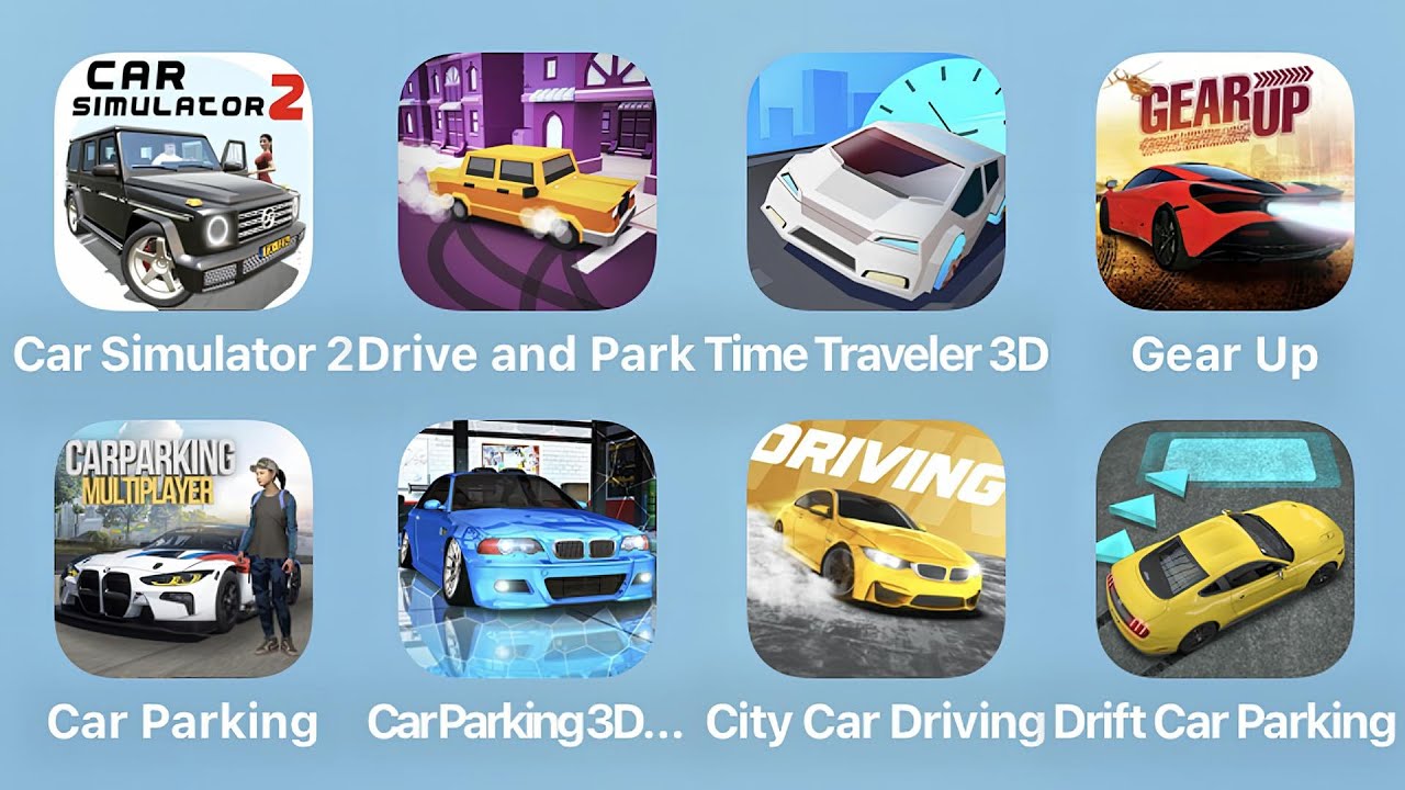 Car Simulator 2, Drive and Park, Time Treveler 3D, Gear Up and More Car ...