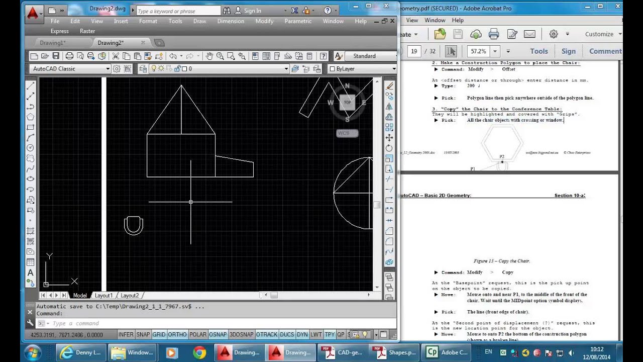 Basic Geometry in AutoCAD Exercise 08 - YouTube
