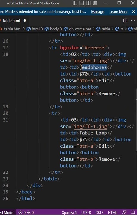 Table Design | HTML CSS - YouTube