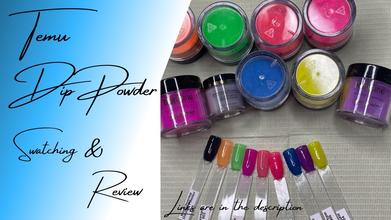TEMU Dip Powder Swatches | Reviewing TEMU Dip Powder | Affordable Dip ...