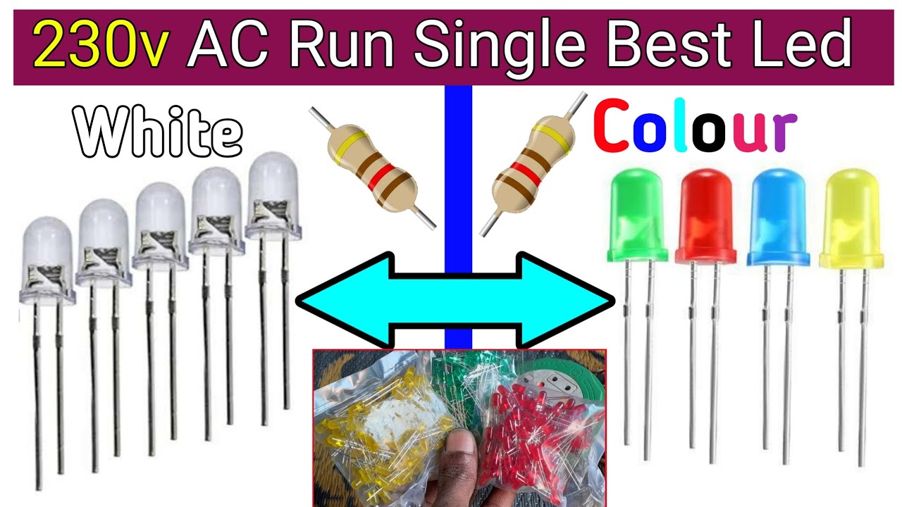 230volt ac 5mm led Run || 220volt led Resistor | indicator LED working ...