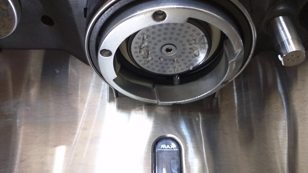 Modded Breville Dual Boiler flow through stock needle valve - YouTube