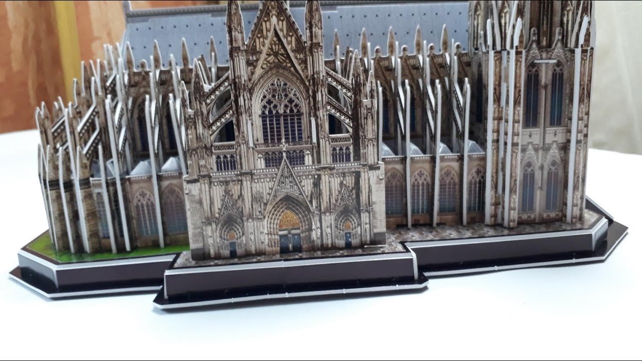 3D puzzle of The Cologne Cathedral 179 Pieces - YouTube