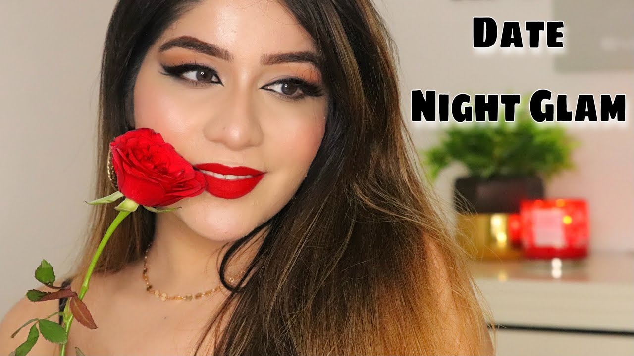 DATE NIGHT MAKEUP LOOK WITH BOLD LIPS 💄!! - YouTube