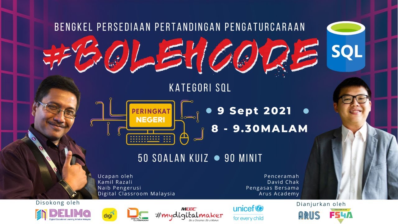 Bengkel Persediaan SQL bersama-sama Cikgu David Chak (Arus) - YouTube