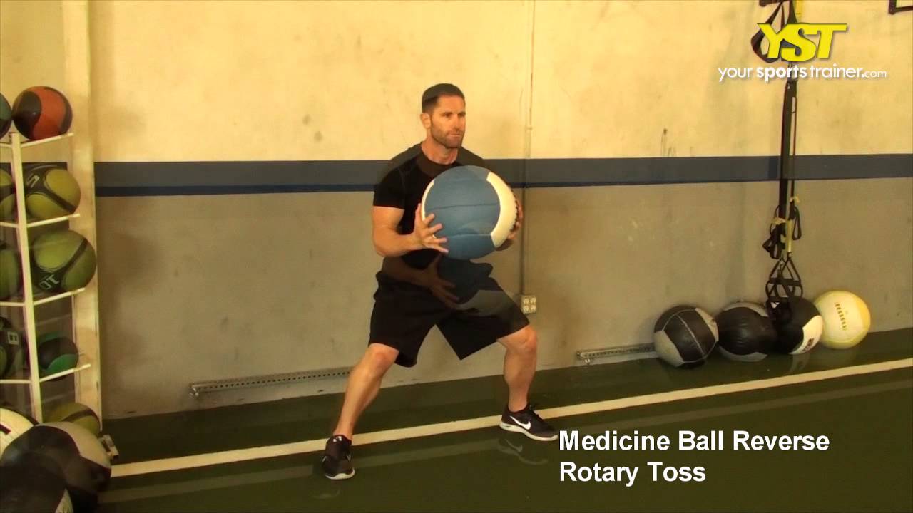Medicine Ball Reverse Rotary Toss - YouTube