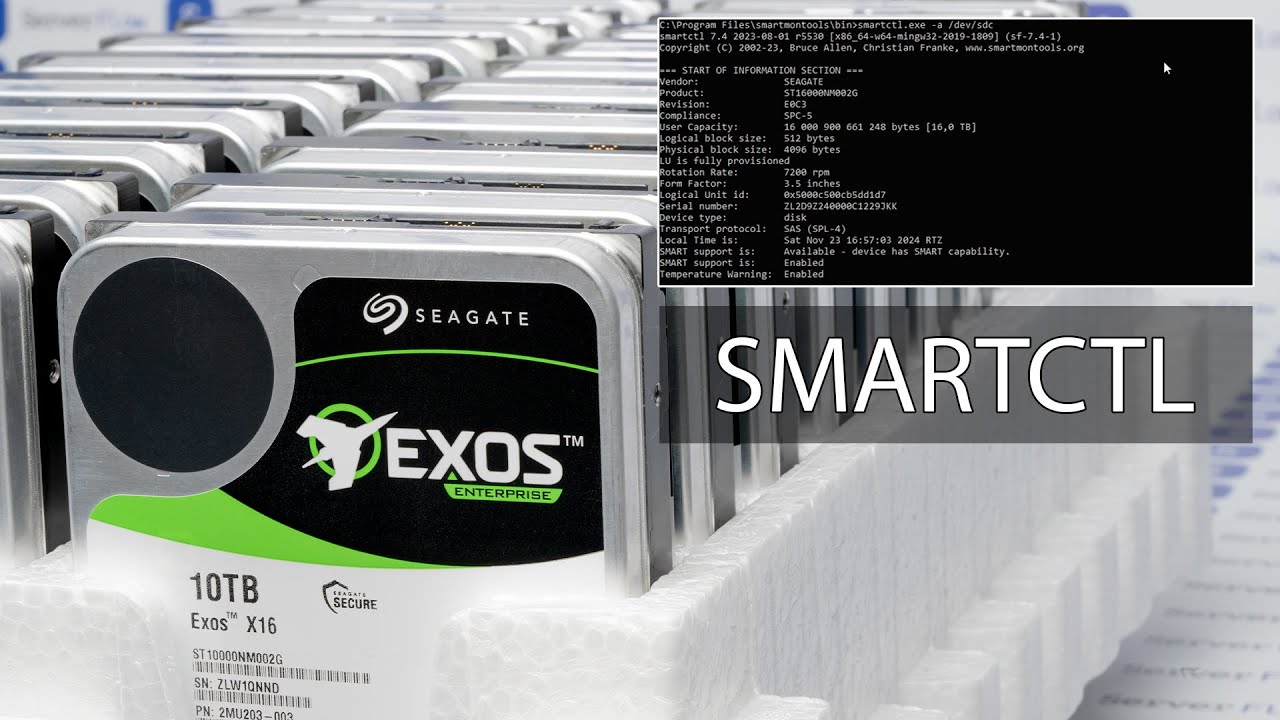 Как проверить SMART SAS дисков в smartctl - YouTube