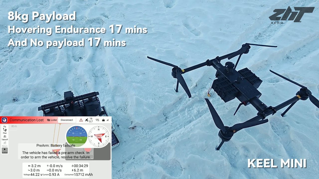 KEEL MINI Endurance Test in 8KG Payload - YouTube