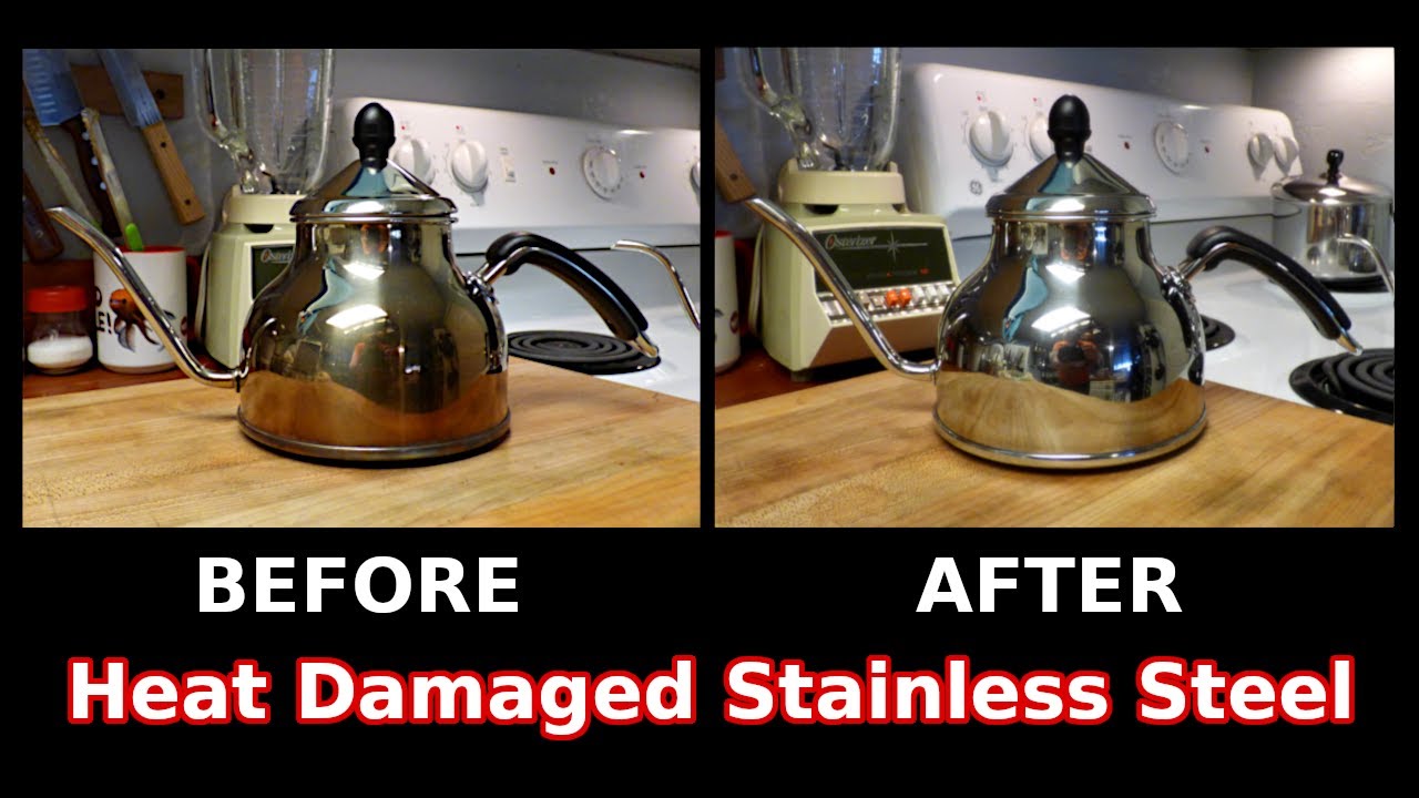 How I Cleaned My Heat Damaged Stainless Steel Gooseneck Kettle | Happy ...