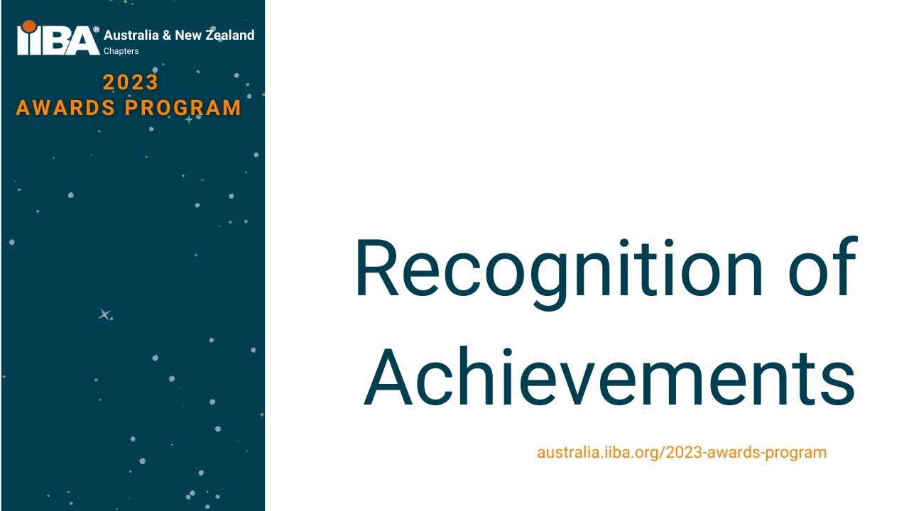 2023 IIBA Awards - Recognition of Achievement - YouTube