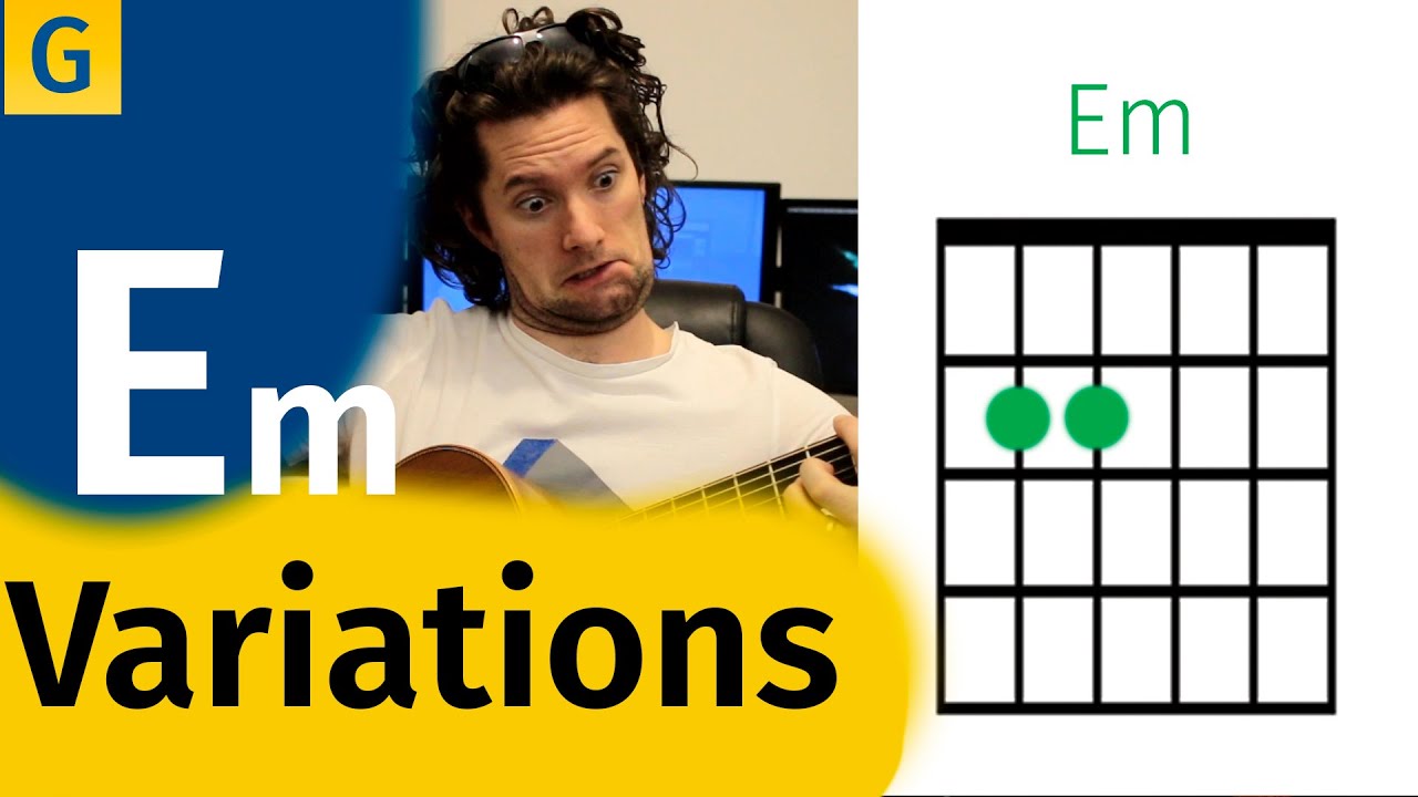 How to play Em chord on guitar with EASY variations Em7 E minor 9 - YouTube