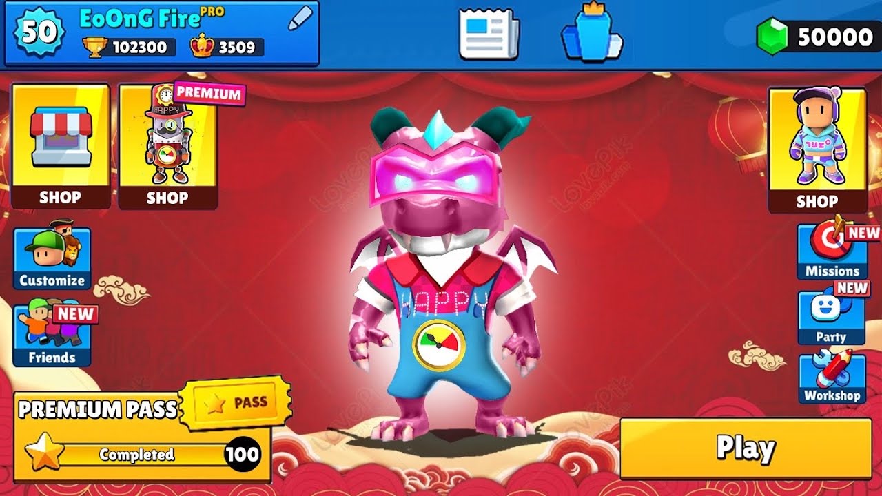 "NEW" HAPPY NEW YEAR SKIN | DRAGON MAP...| Stumble Guys - YouTube