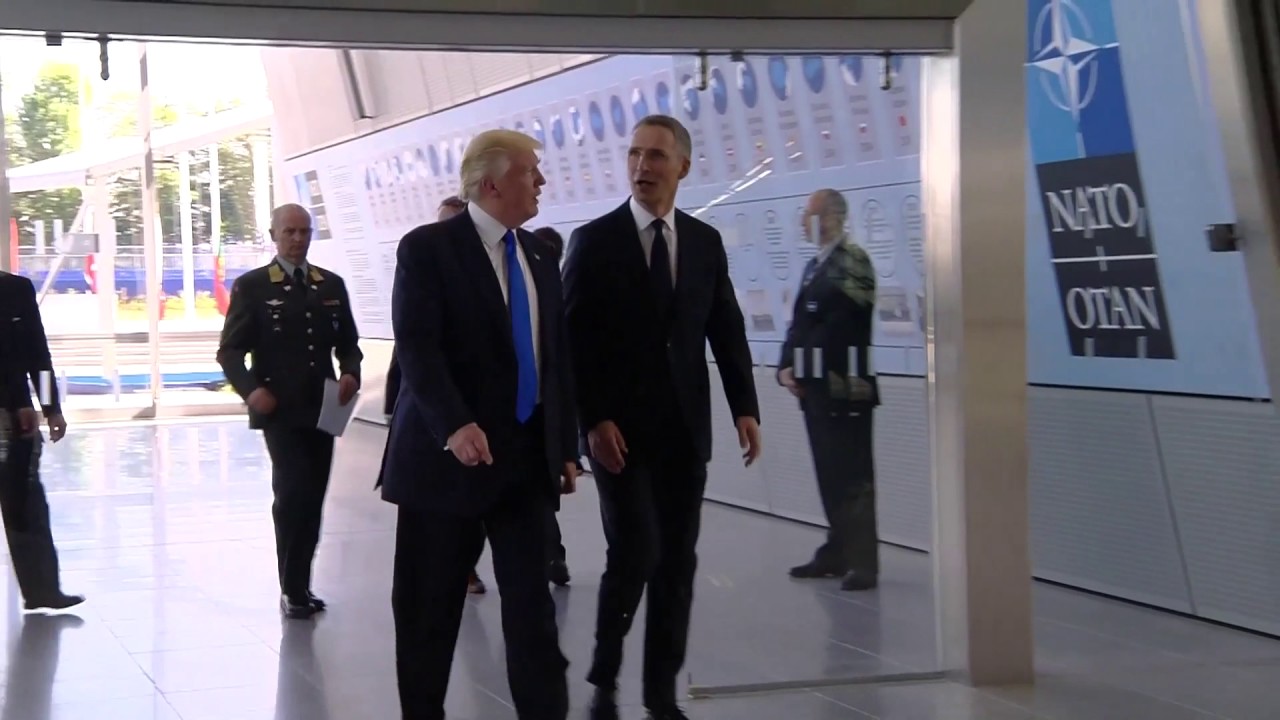POTUS Arrival for Meeting of Heads of State at NATO Headquarters - YouTube