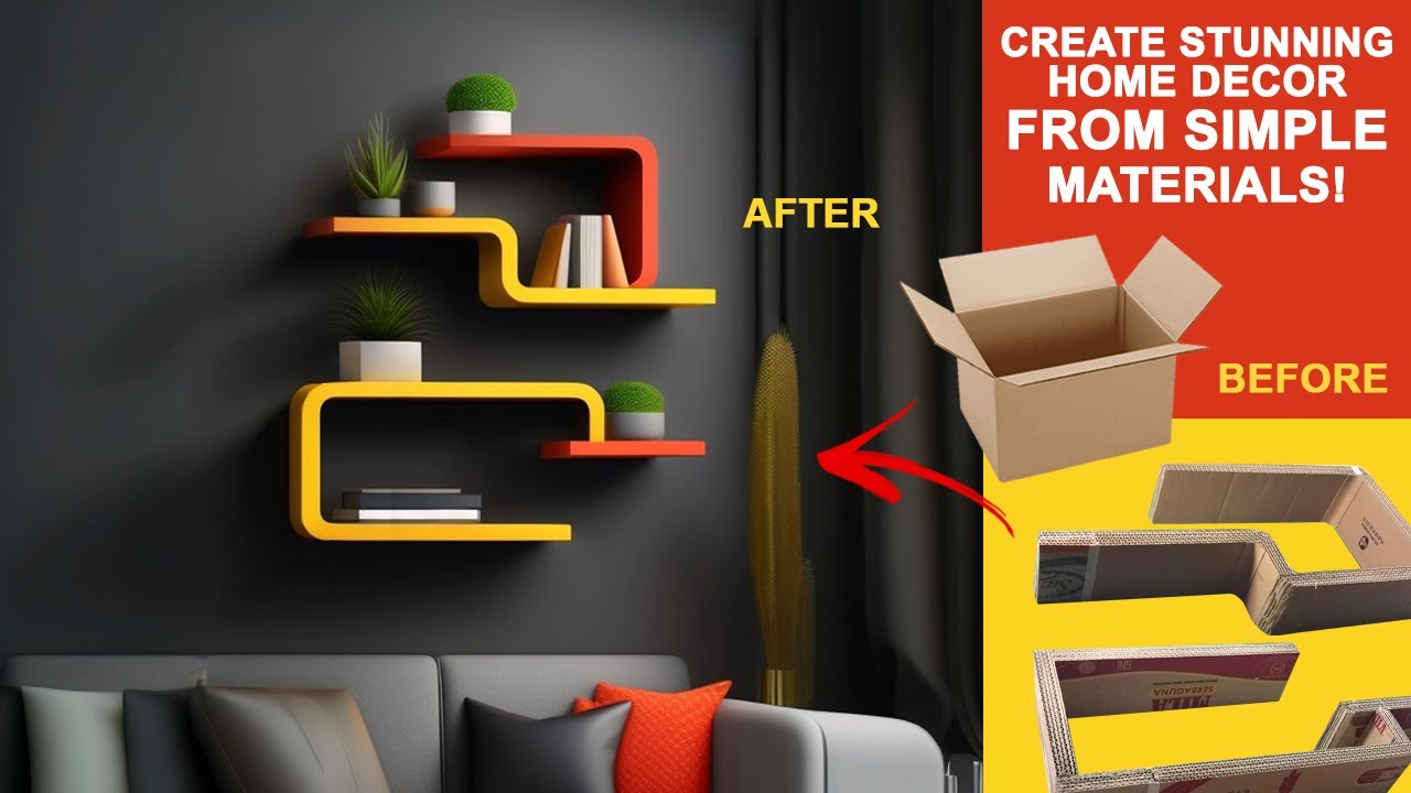 Transforming Cardboard Boxes into Stylish Wall Shelves: An Easy DIY ...