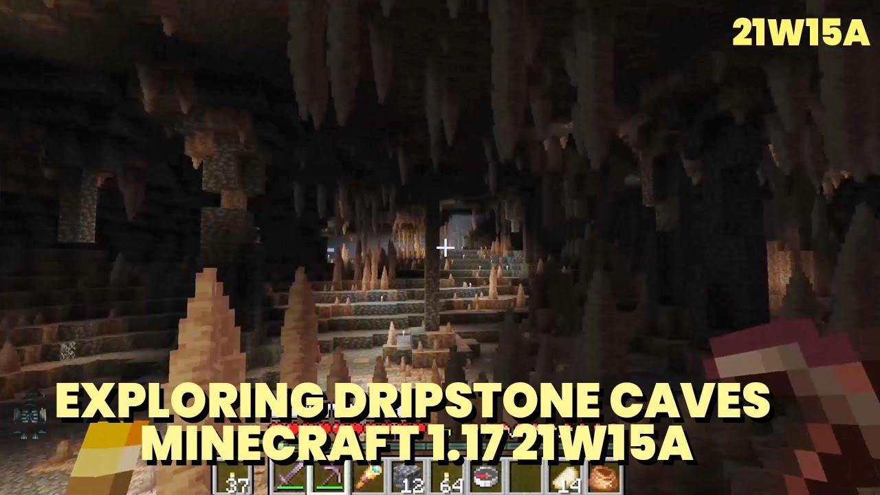 Exploring Dripstone Caves in 21w15a | Minecraft 1.17 21w15a | New ...