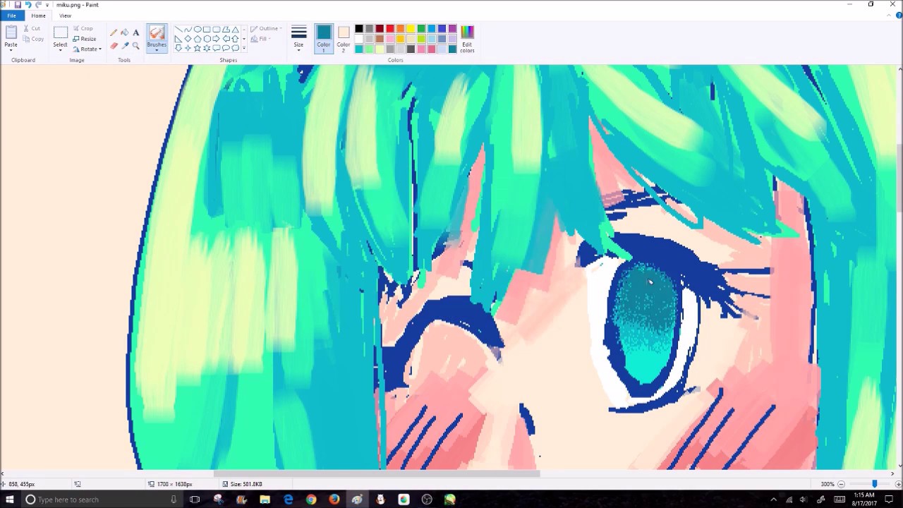 miku hatsune sppedpaint (Ms paint speedpaint) - YouTube