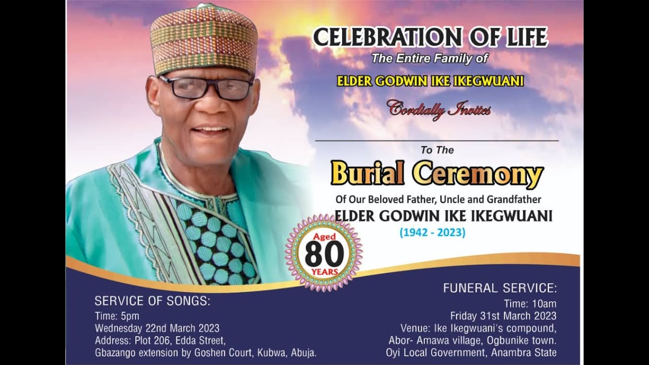CELEBRATION OF LIVE: ELDER GODWIN IKE IKEGWUANI - YouTube