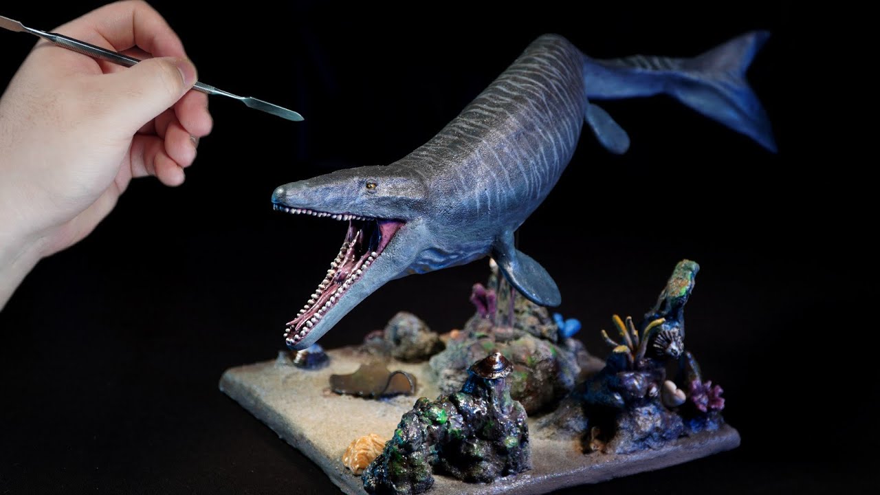 클레이로 모사사우루스 만들기 / Sculpting Mosasaurus with air dry clay - YouTube