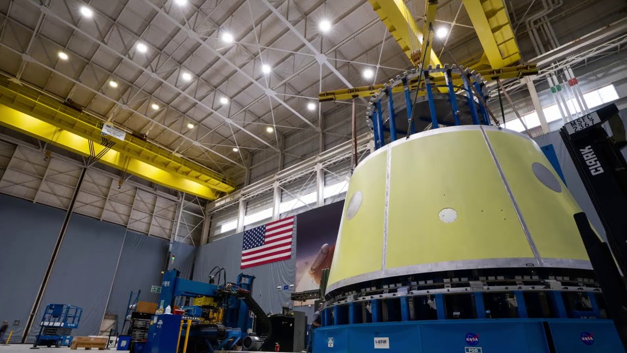 Watch Crews Build the Launch Vehicle Stage Adapter for Artemis II - YouTube