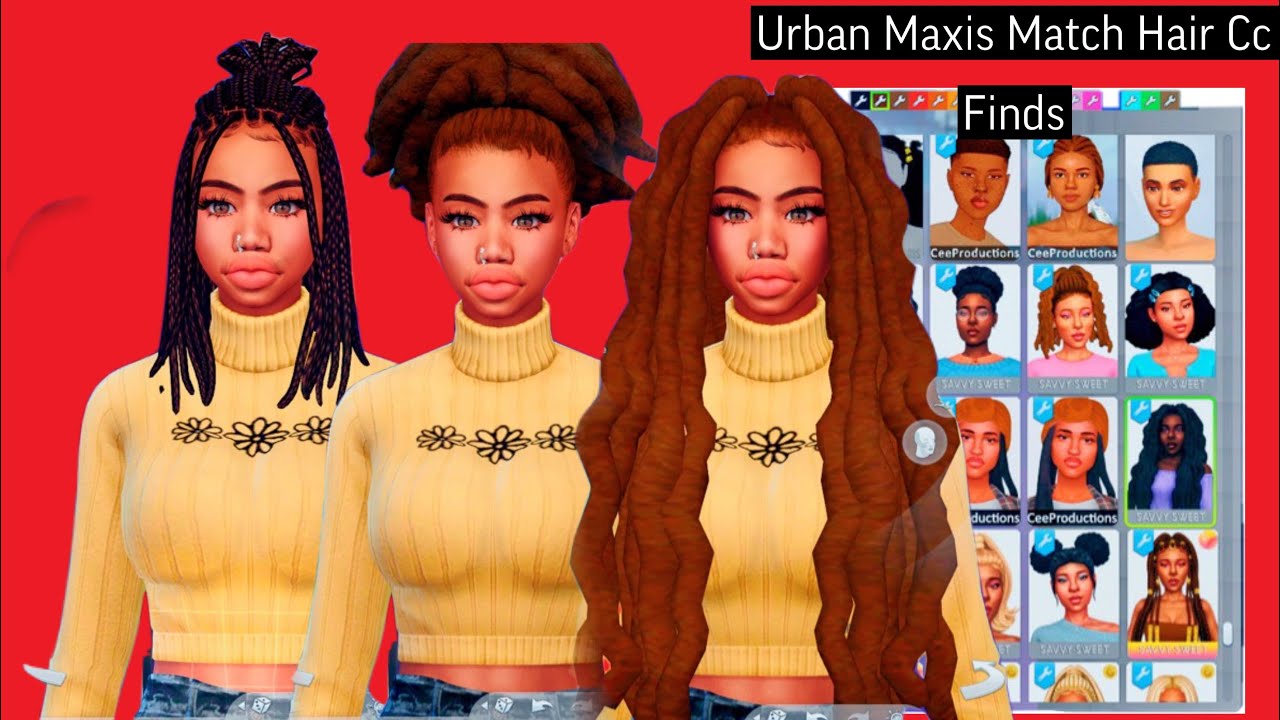 MAXIS MATCH 🤎 URBAN 🤎 SIMS 4 HAIR FINDS + CC LINKS - YouTube