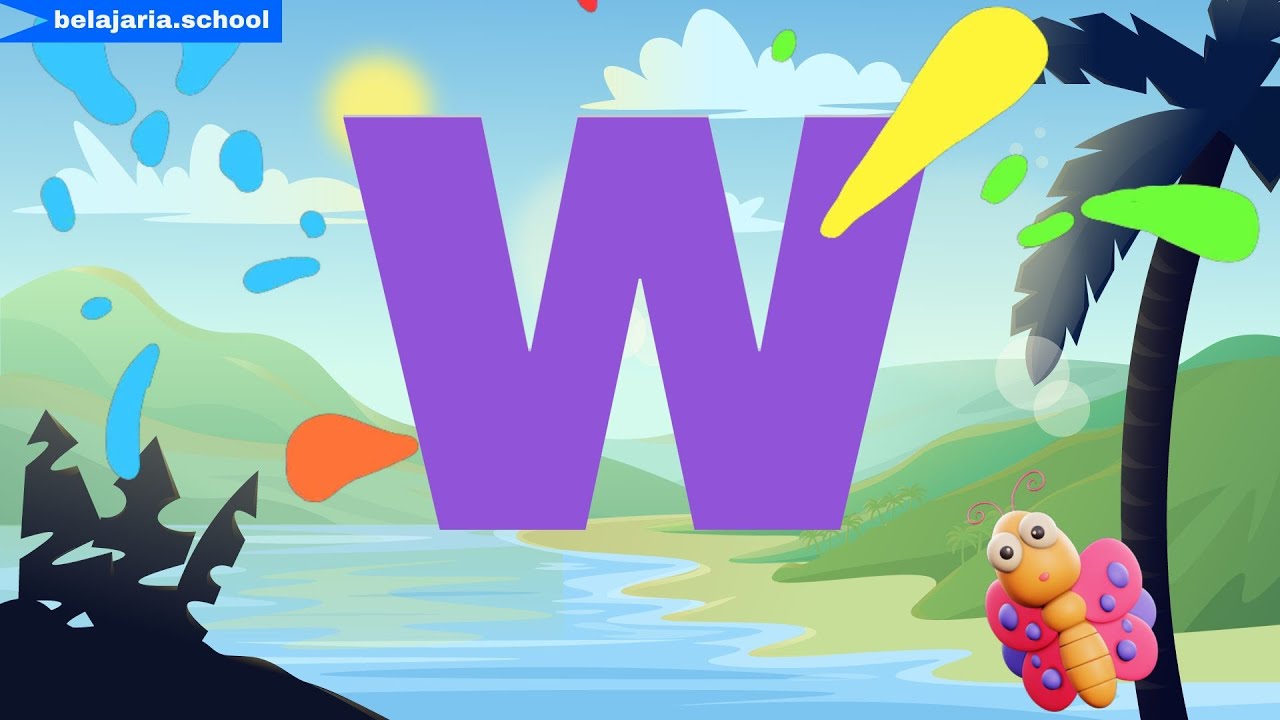 Belajar menulis dan mengenal alfabet huruf W besar untuk anak - bagian ...