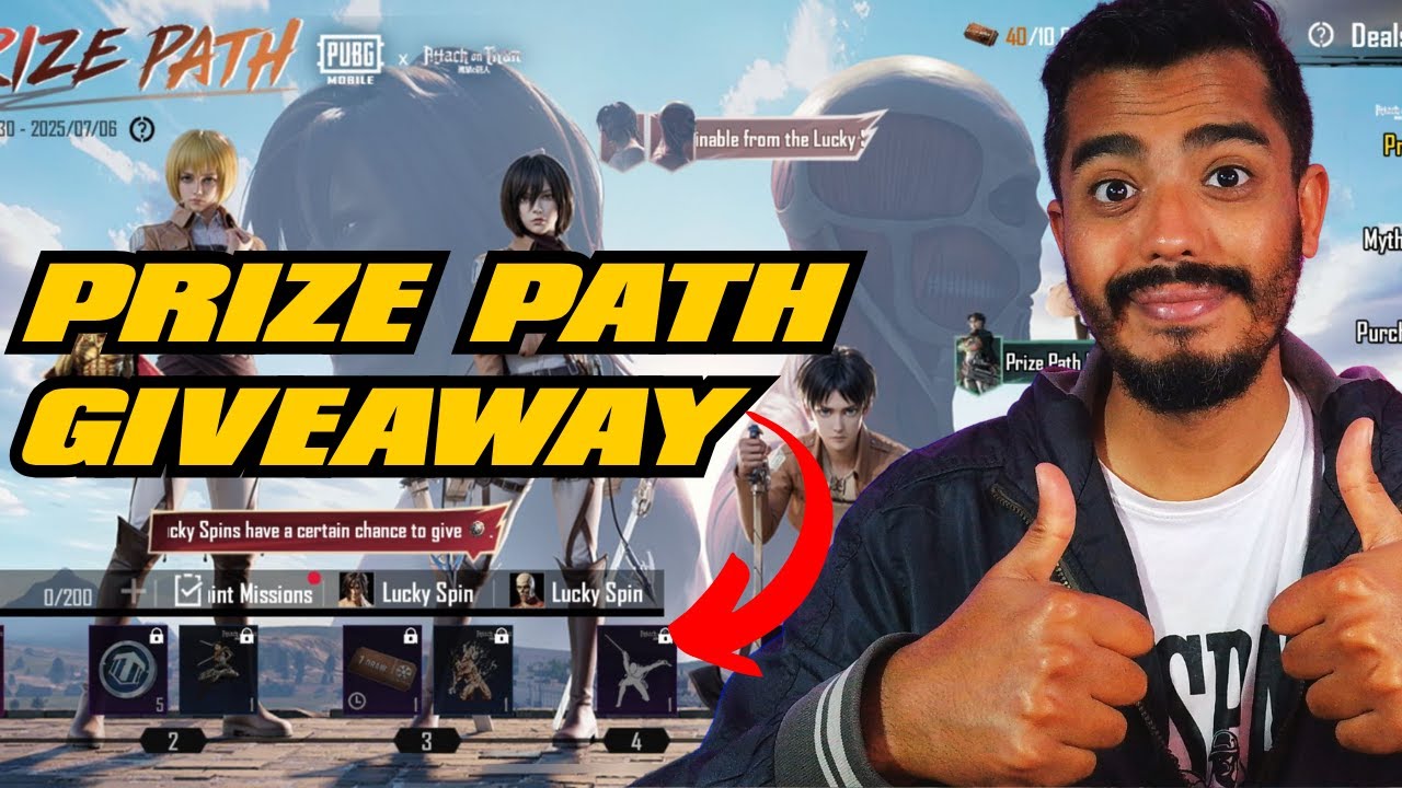 ATTACK ON TITAN PRIZE PATH GIVEAWAY. #pubgmobile - YouTube