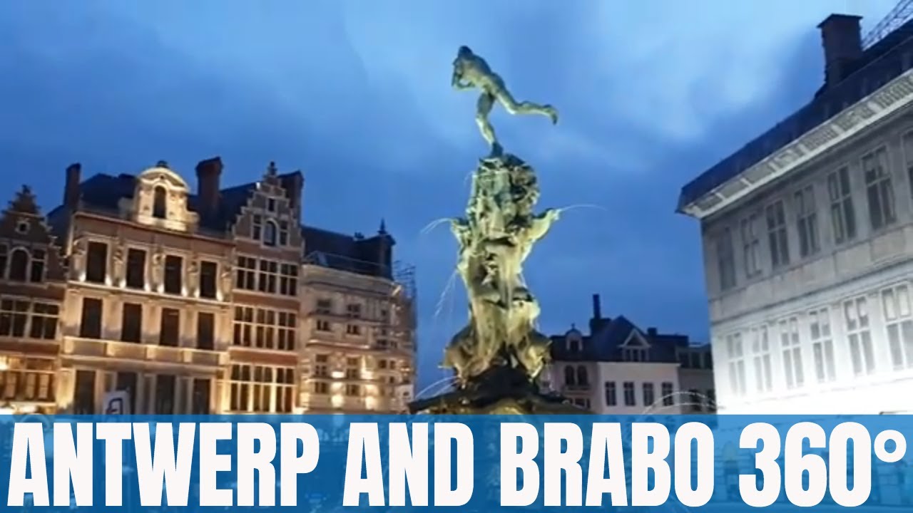 Antwerp - Grote Markt - Statue of Brabo - 360° view - YouTube