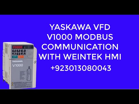 YASKAWA VFD V1000 MODBUS COMMUNICATION WITH WEINTEK HMI MT8070iE - YouTube