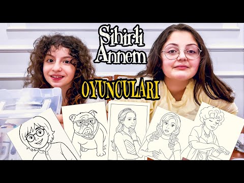 BOYAMA CHALLENGE! ESMANUR VE AFİFE İLE SİHİRLİ ANNEM OYUNCULARINI BOYADIK