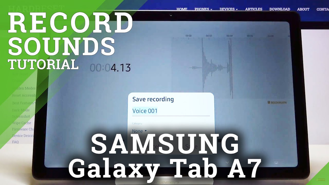 Enable Voice Recorder in SAMSUNG Galaxy TAB A7 - Record Sounds - YouTube