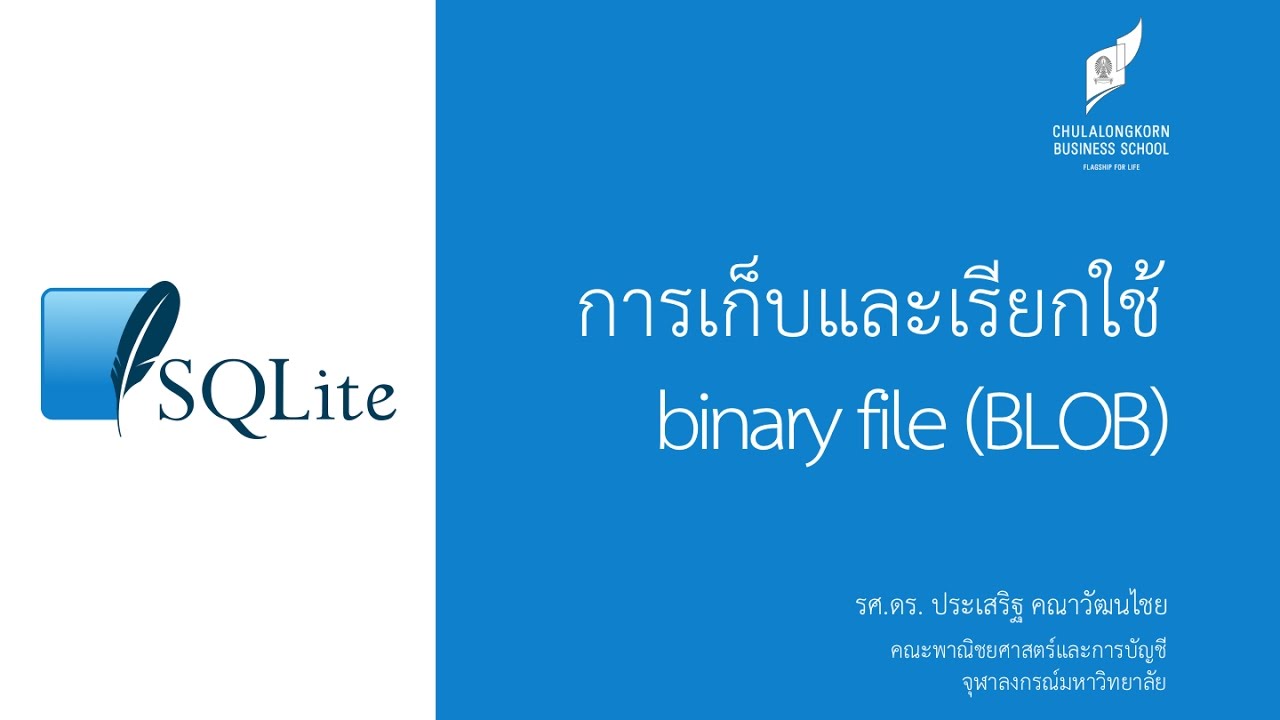 สอน SQLite: การจัดเก็บและเรียกใช้ข้อมูลแบบ Binary (BLOB) เช่น ไฟล์รูป ...