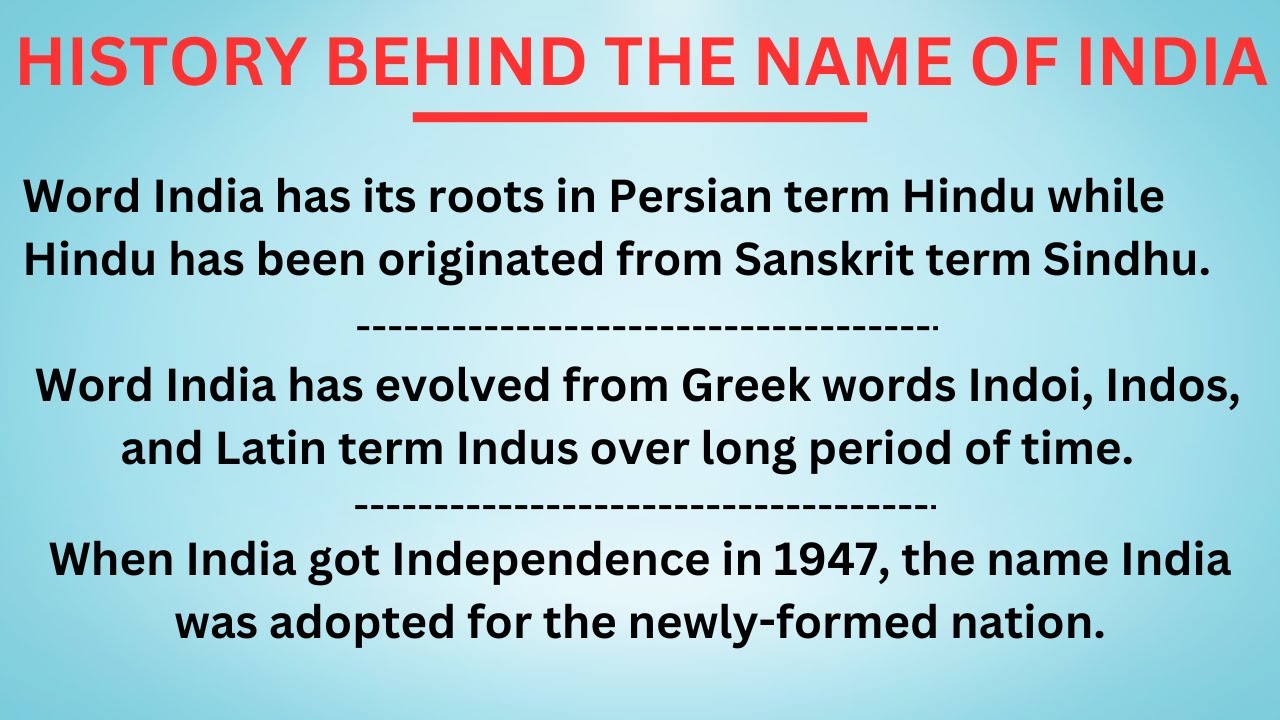 History behind the name of India - YouTube