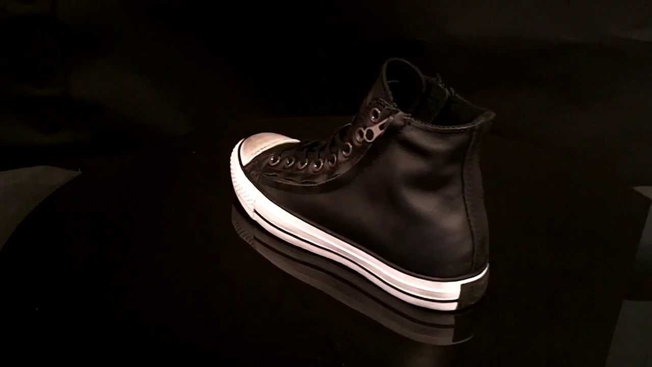 Converse All Star Double Zip Hi Sneaker Leather Black 140001C - YouTube