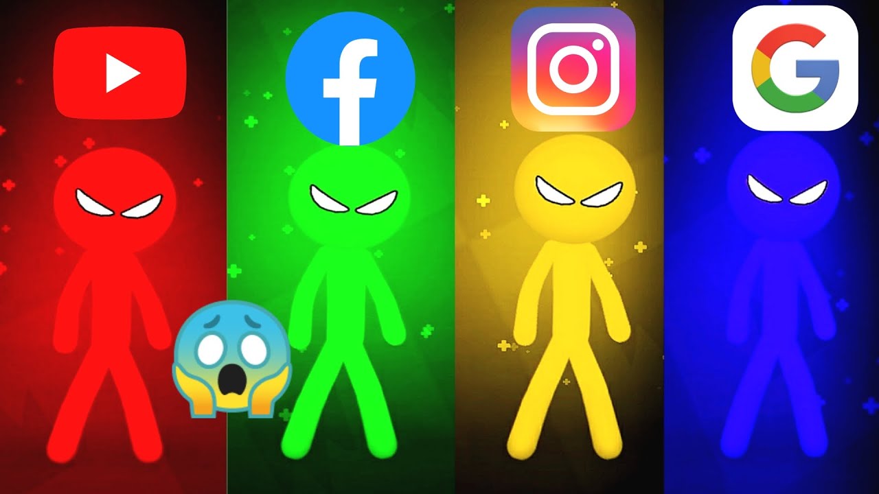 Social media app 😱 in Stickman Party 1234 players funny minigames who ...