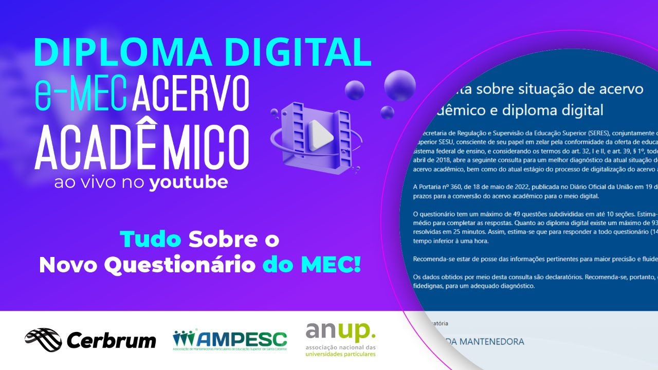 CONSULTA DO MEC SOBRE ACERVO ACADÊMICO E O DIPLOMA DIGITAL | e-MEC ...
