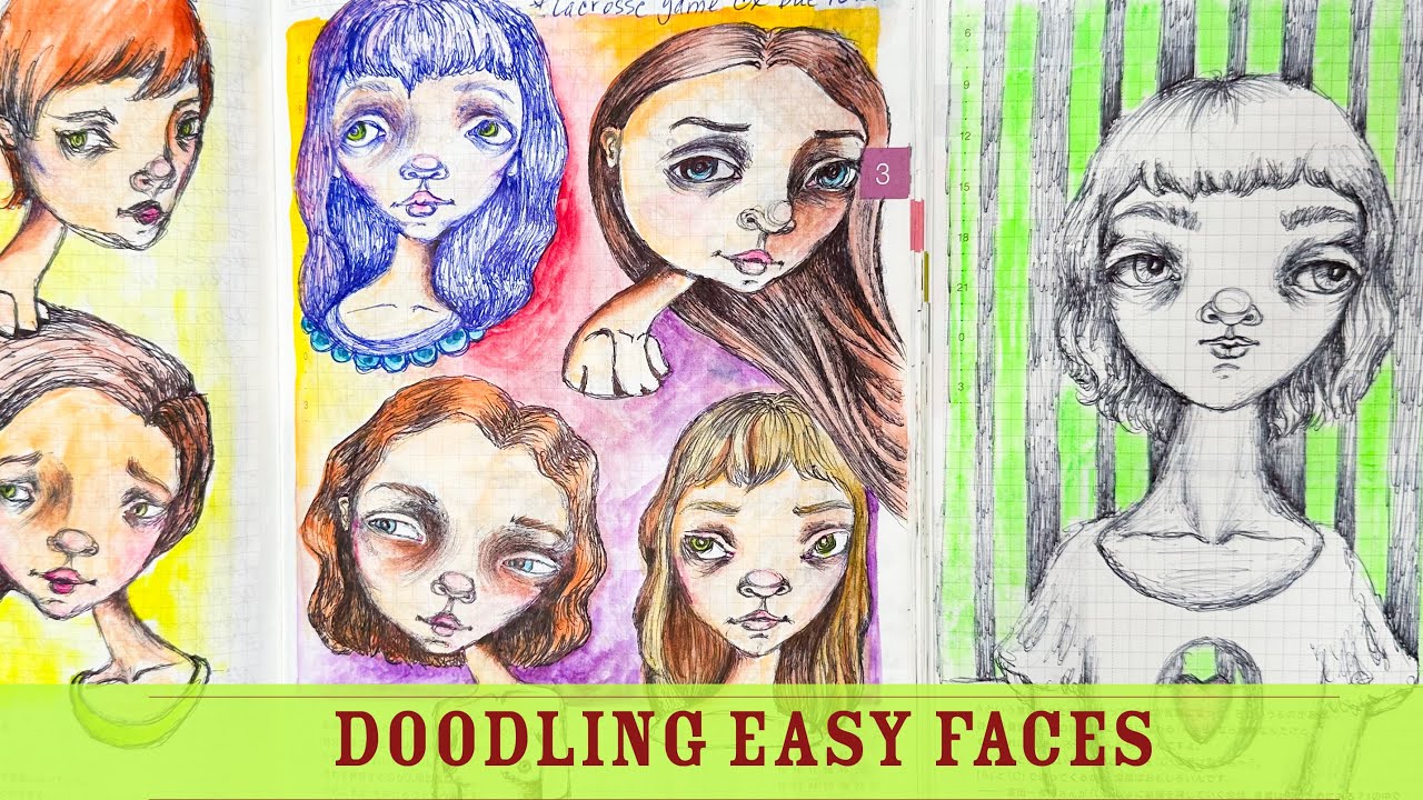 Stylized faces easy tutorial - sketching, doodling, drawing for ...
