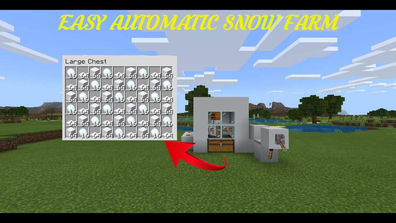HOW TO MAKE AN EASY AUTOMATIC SNOW FARM IN MINECRAFT - YouTube