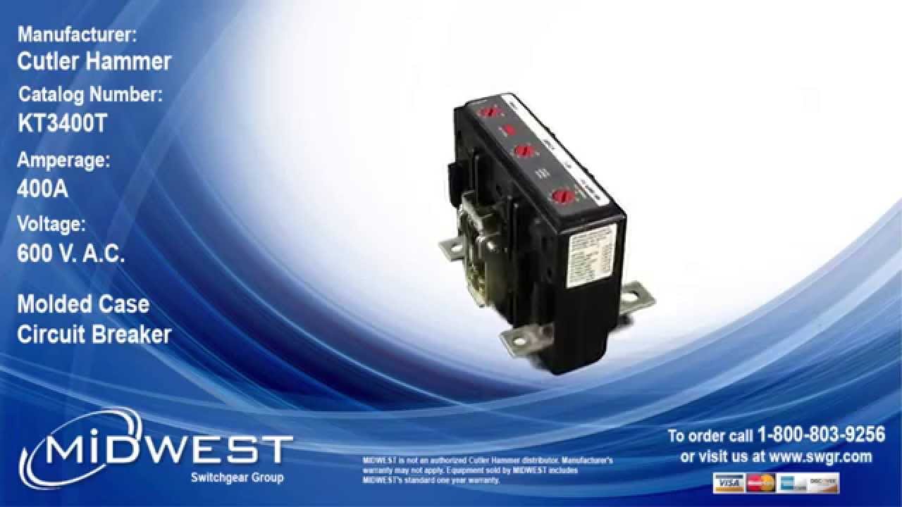 Cutler Hammer KT3400T Circuit Breaker - For Sale - YouTube