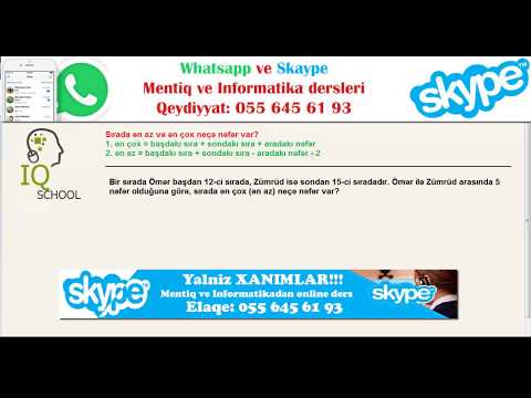 Eded meseleleri, Sirada nece nefer var -12, Mentiq dersleri