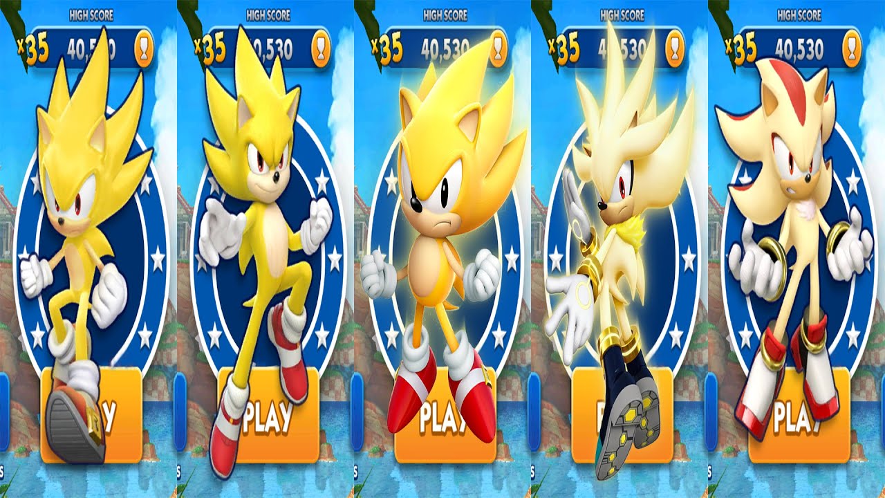 Sonic Dash Racing Game - All Five Supers Characters: Collect Mummy ...