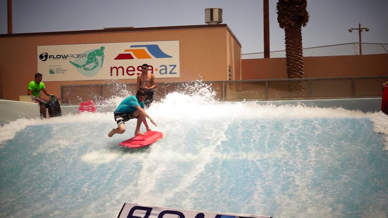 Daniel BB on the FlowRider Surf Machine at Mesa Aquatic Center in ...