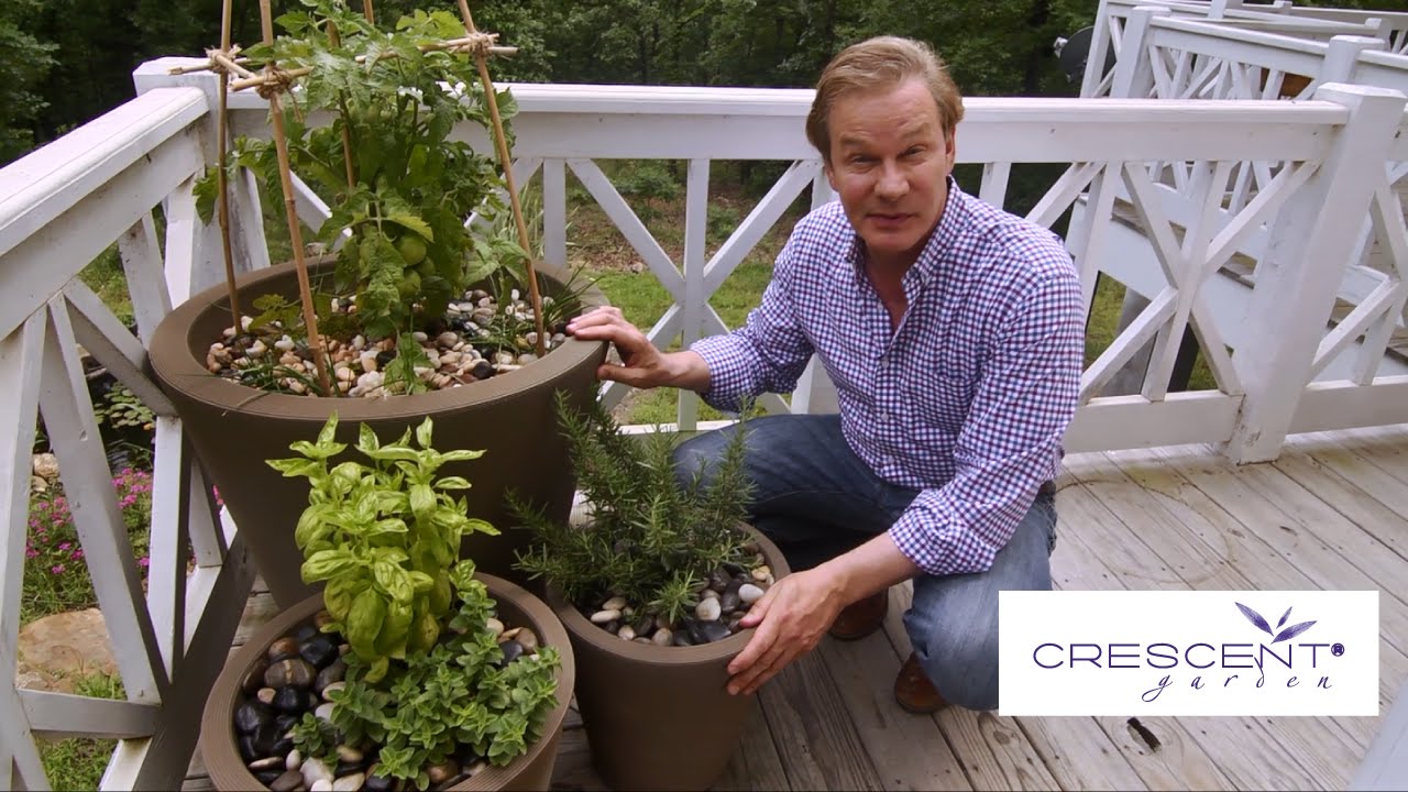 Growing Edibles in Crescent Garden Containers - YouTube