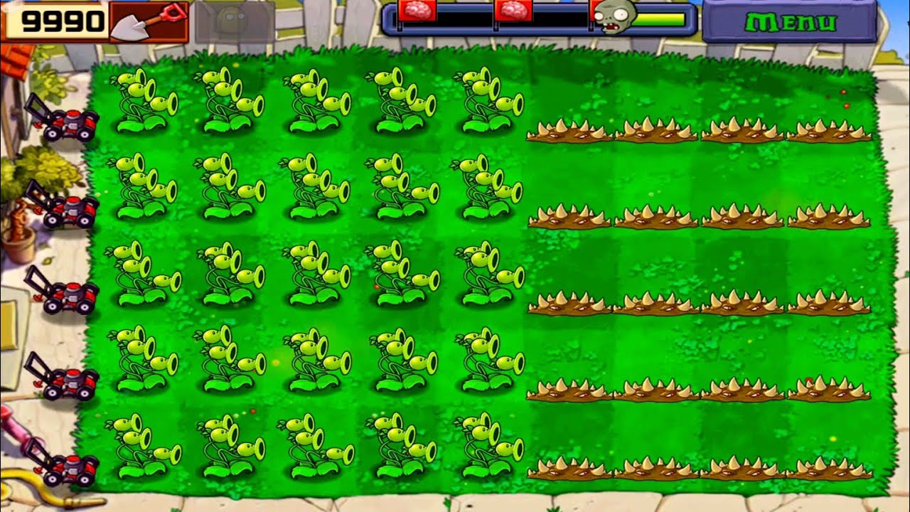 PvZ || Threepeater and Spike-weed | Full HD gameplay - YouTube