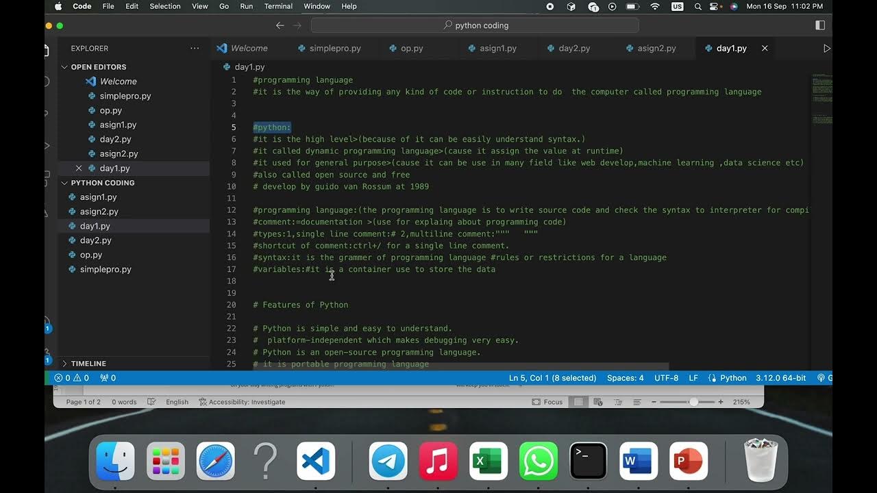 Python programming for beginner (Day-1)।# self challenging of every day python programming - YouTube