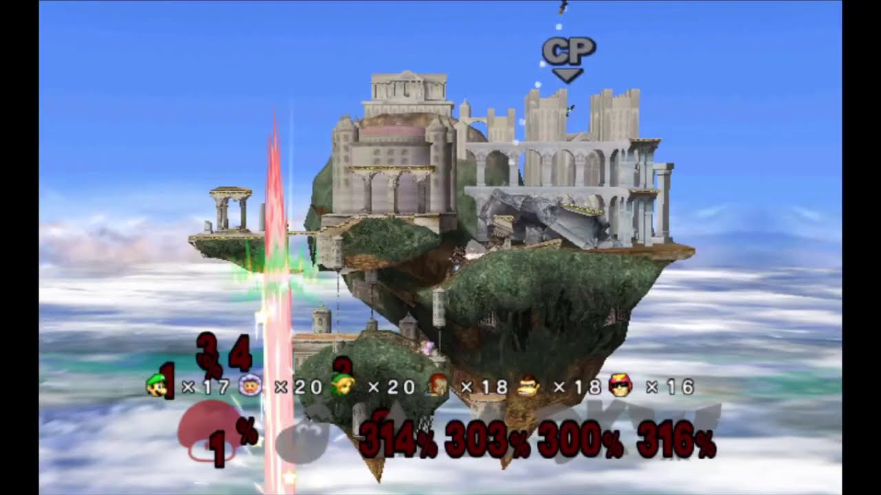 Super Smash Bros Melee Super Sudden Death 6 PLAYER BATTLE (Temple [No ...