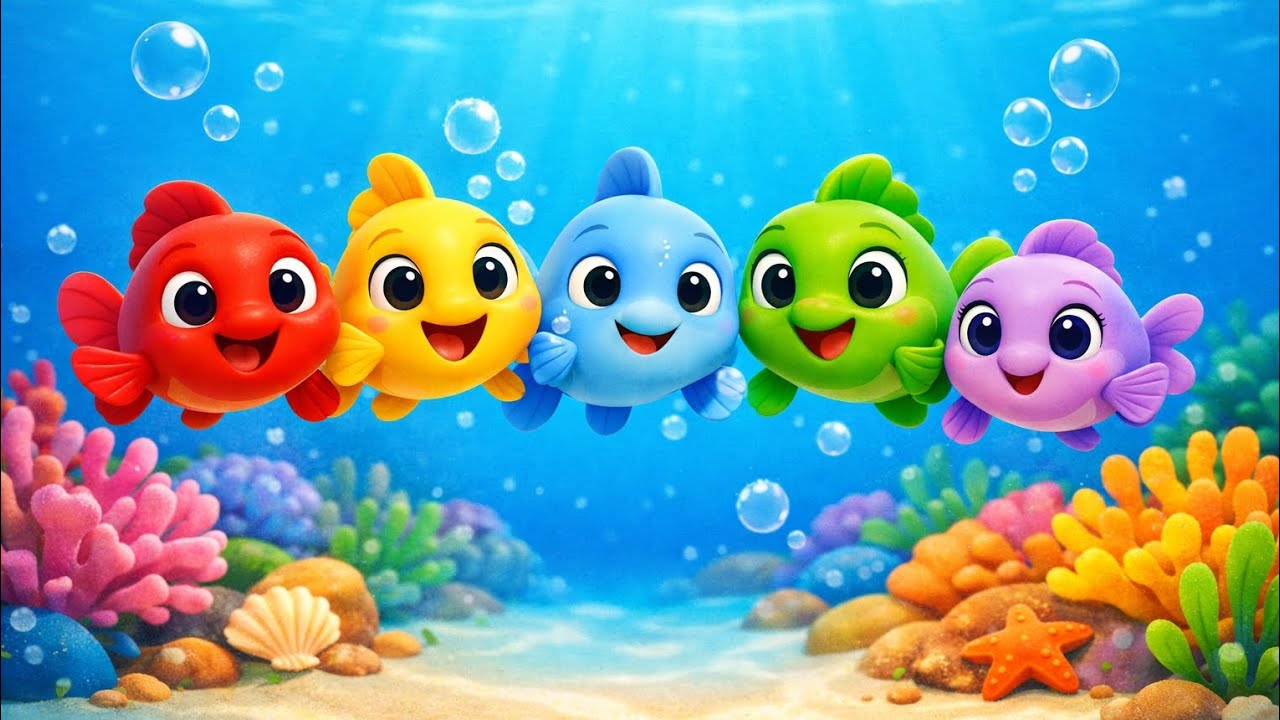 Five Little Fish | Fun Underwater Counting Rhyme for Toddlers ...