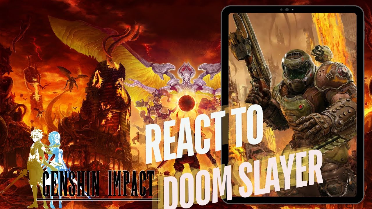 Genshin impact react to Aether as doom slayer | Gacha life 2 | - YouTube
