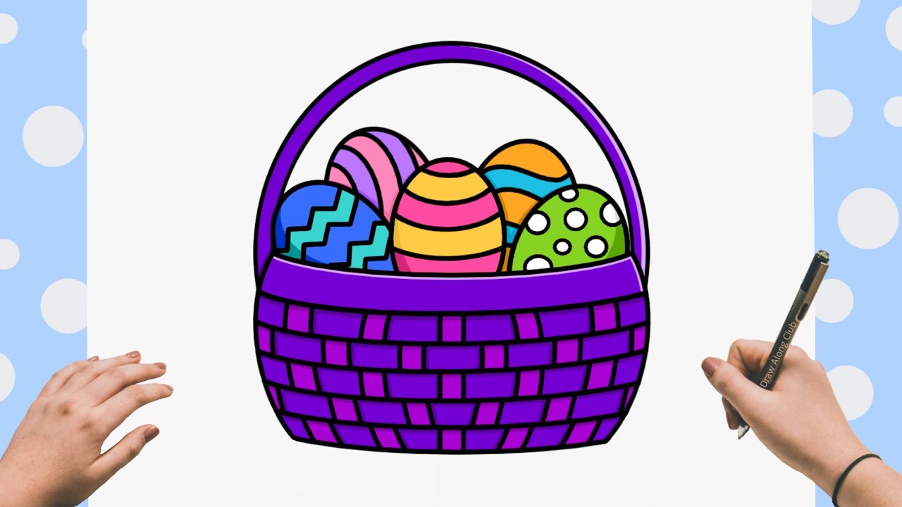 How to Draw an Easter Basket 🧺💜 - YouTube
