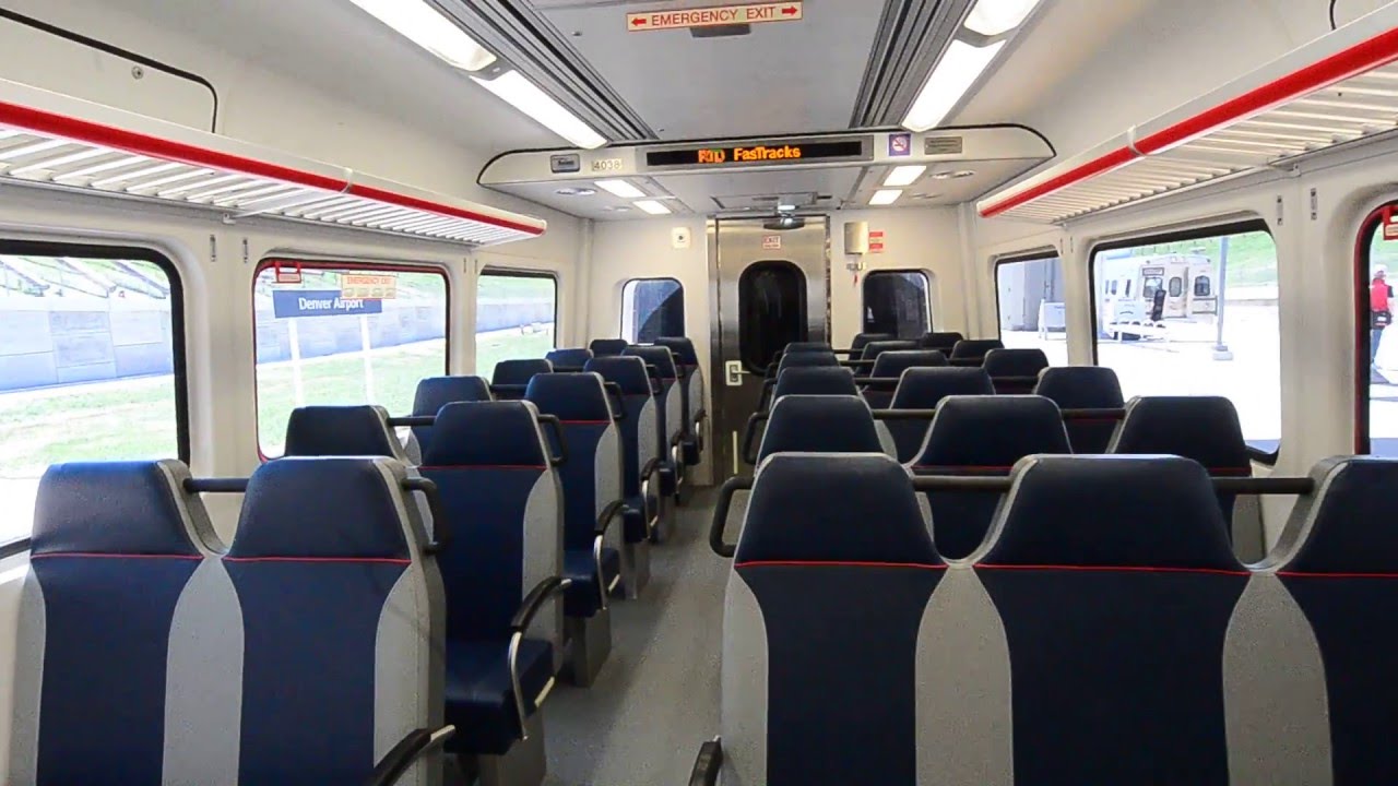 Interior of the RTD Train to the Plane A Line - YouTube